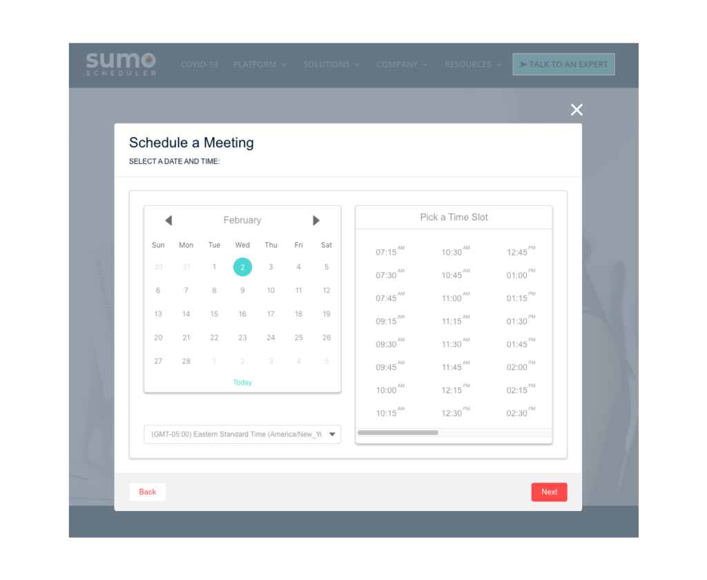 Sumo Scheduler for Appointment Management | Onyx